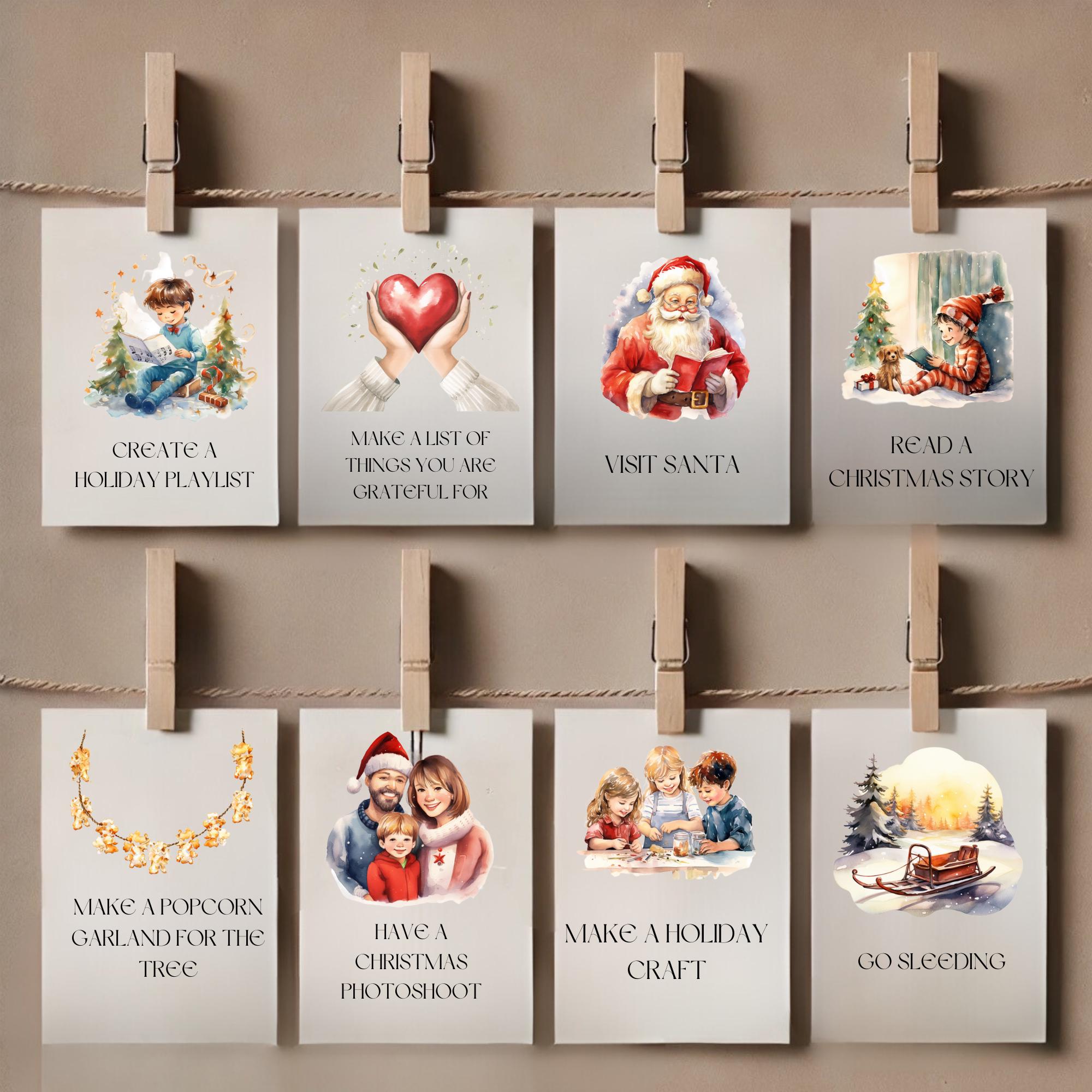 36 Printable Advent Activity Cards for Kids Christmas Bucket List ...