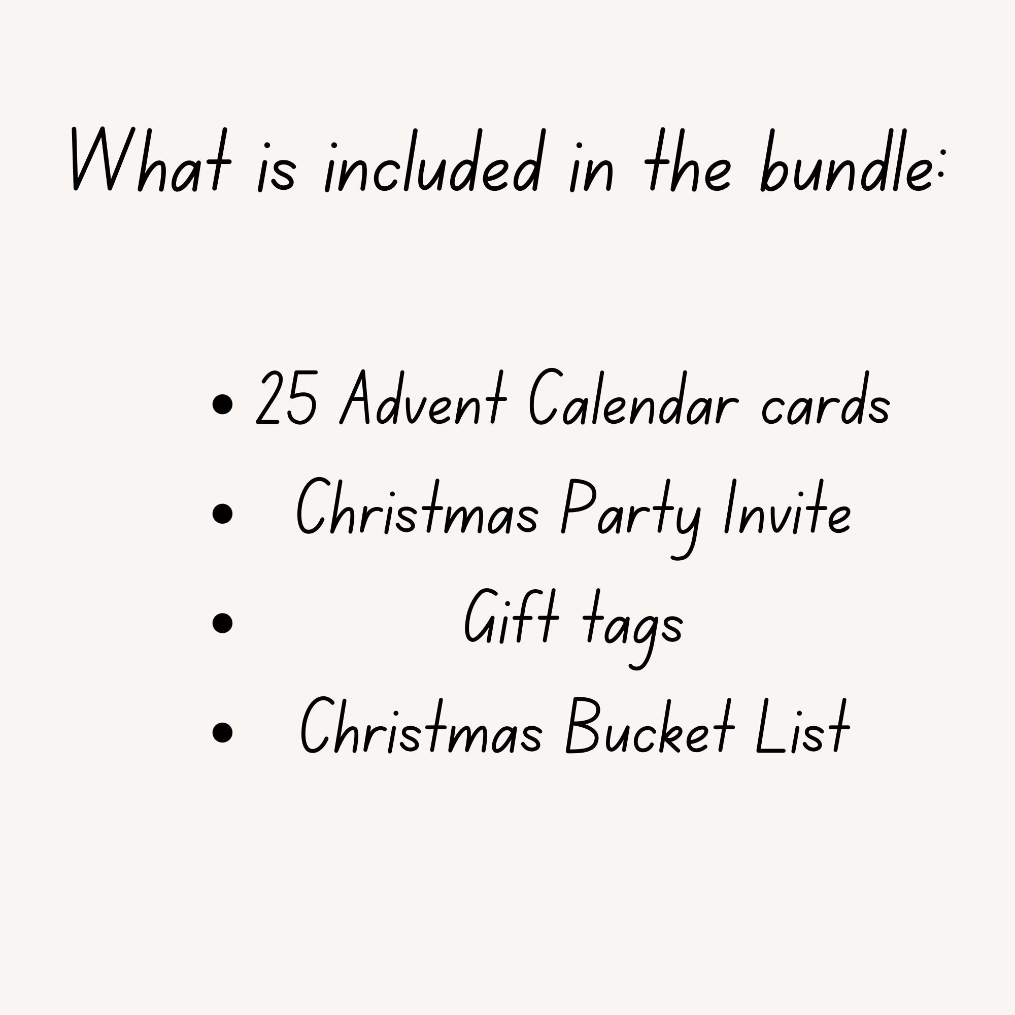 Bundle Advent Activity Cards Printable for Kids Christmas Bucket List ...