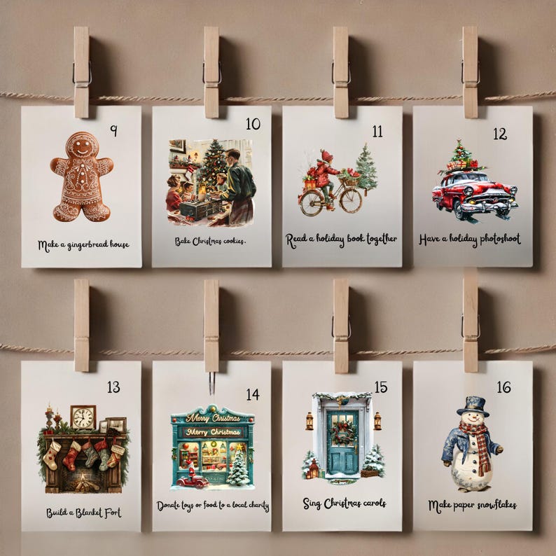 25 Traditional Advent Activity Cards for Kids Christmas Bucket List ...