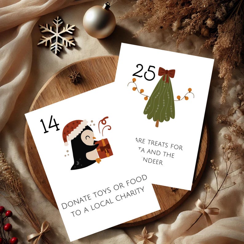 25 Printable Advent Activity Cards for Kids Christmas Bucket List ...