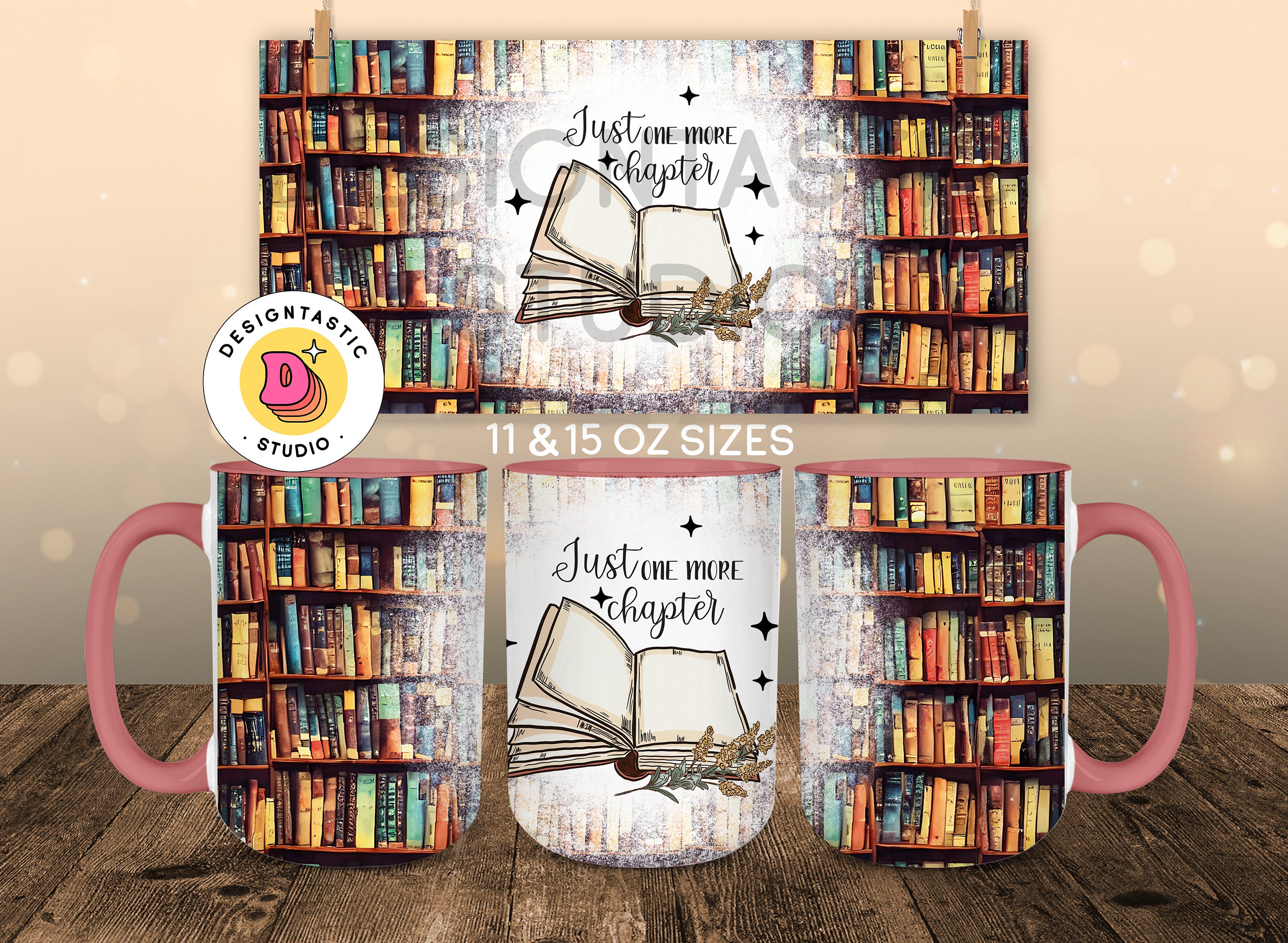 11 and 15oz PNG Mug Design for Book Lover, Sublimation Print, Reading ...