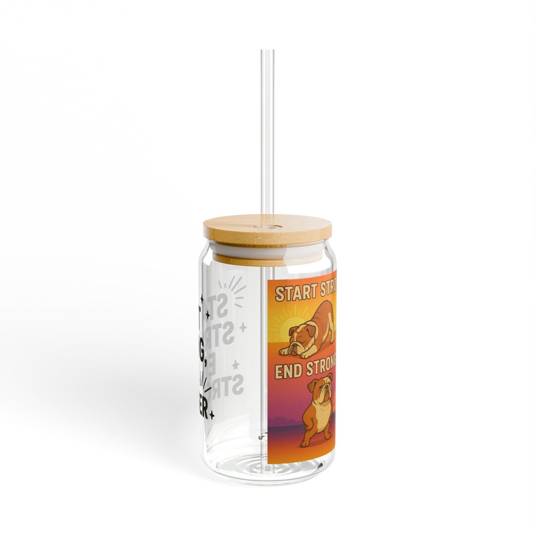 Motivational Sipper Glass, Workout Hydration Jar, Fitness Gift, Gym ...