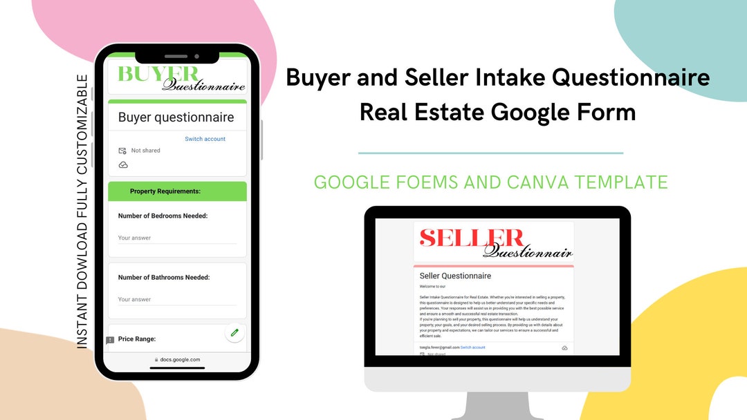 Buyer and Seller Intake Questionnaire Real Estate Google Forms. Real ...