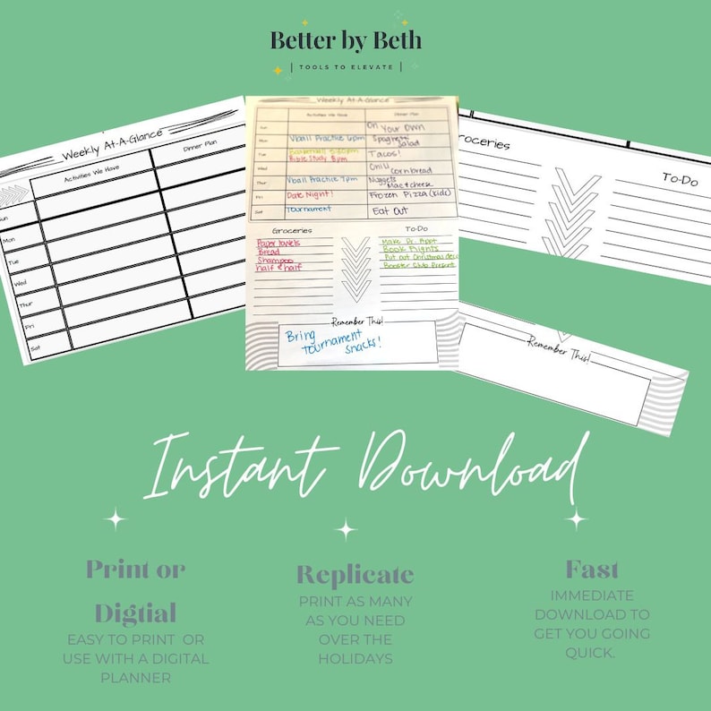 Simple Weekly At-a-glance Printable - Etsy