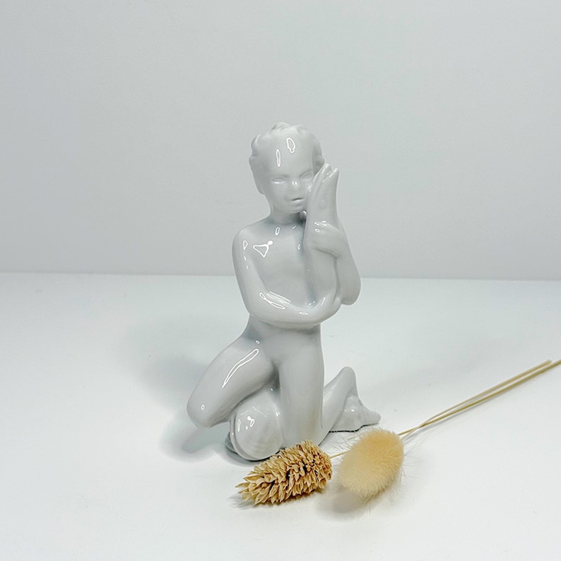 Vintage 1940s Rörstrand Sweden Porcelain Boy With Fish Figurine by ...