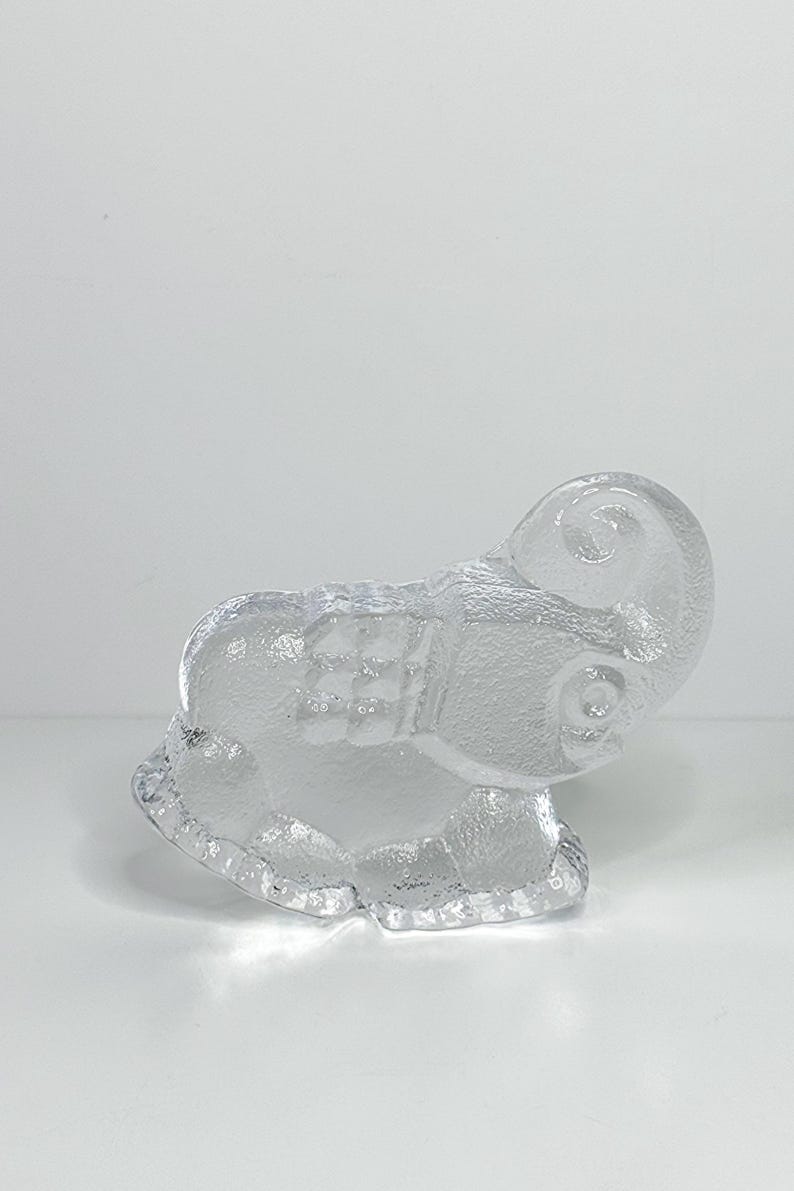 Vintage 1960s Skruf Sweden Glass Rocking Elephant by Lars Hellsten ...