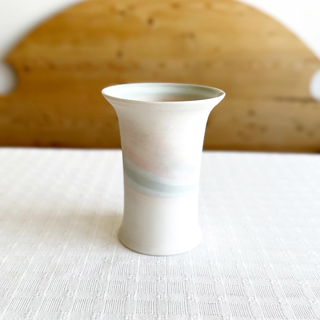 Vintage Orkney Scotland Pottery Vase by Ellie Pearson, 1970s Light Pink ...