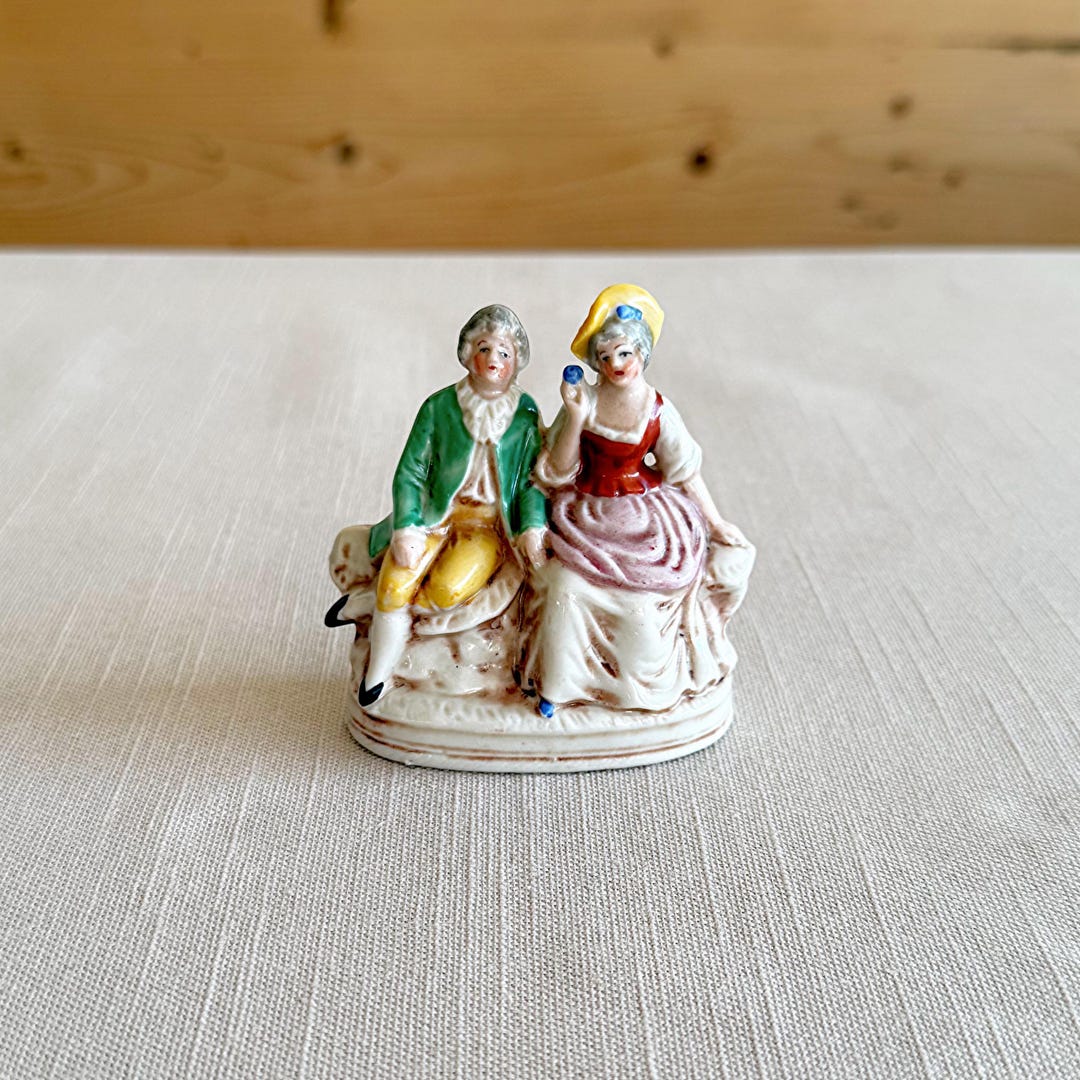 Vintage 1940s German Rococo Style Porcelain Figurine Man and Woman on ...