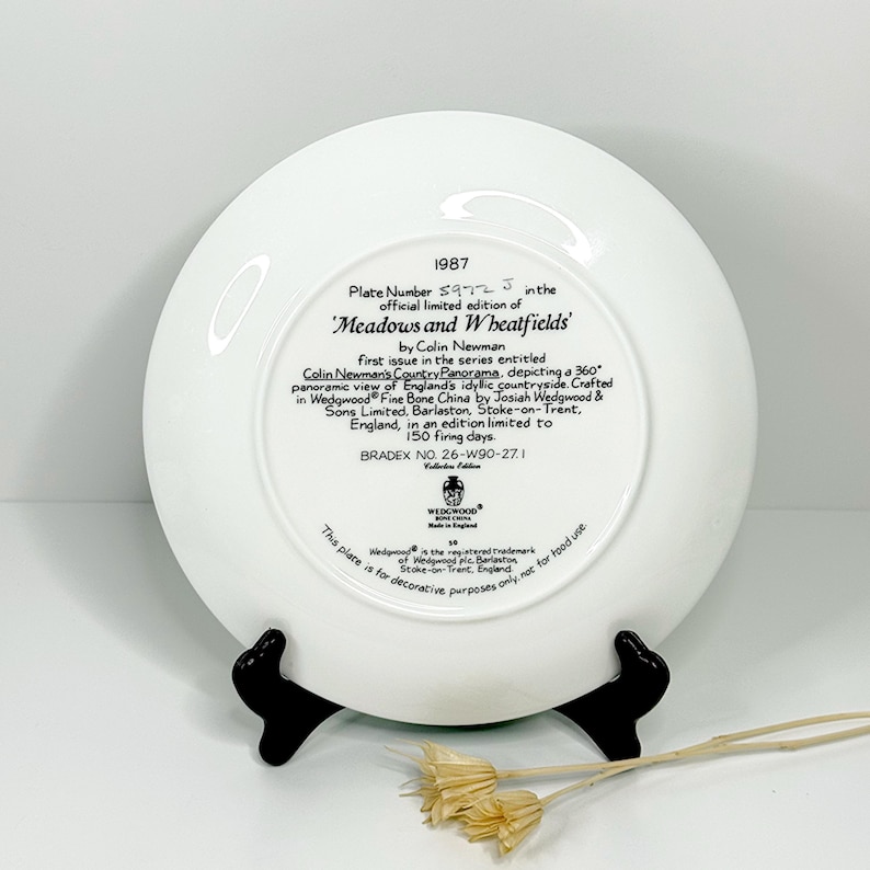 Vintage 1987 Wedgwood England Meadows and Wheatfields Collector Plate ...