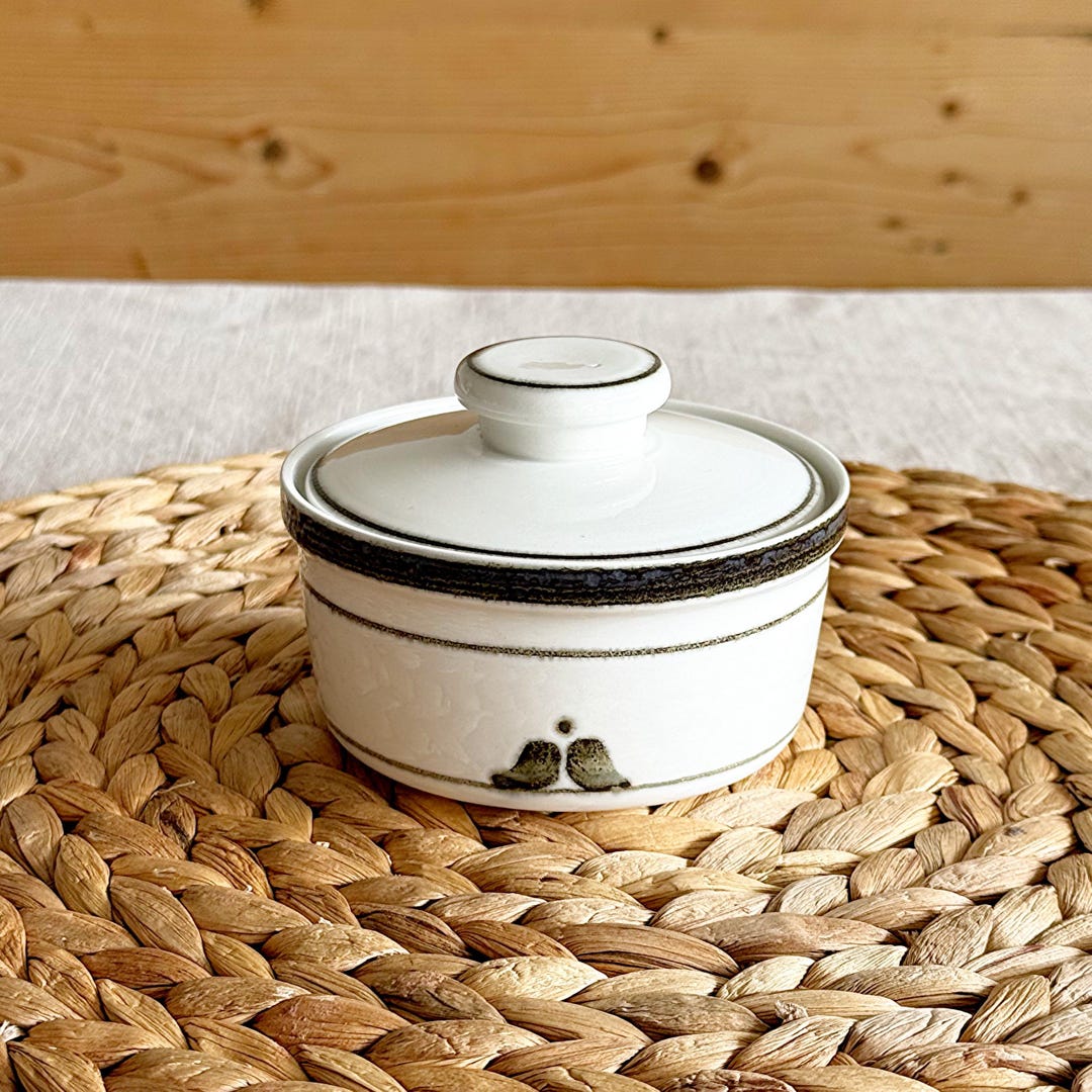 Vintage 1980s Rorstrand Nordica Sugar Bowl: Swedish Stoneware Bird ...