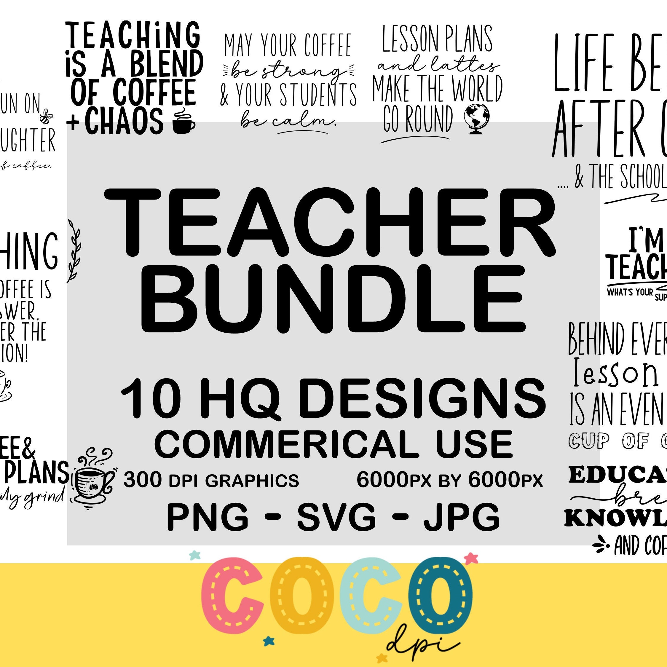 Teacher SVG Bundle, Teaching Clipart, School SVG, Commercial Use ...