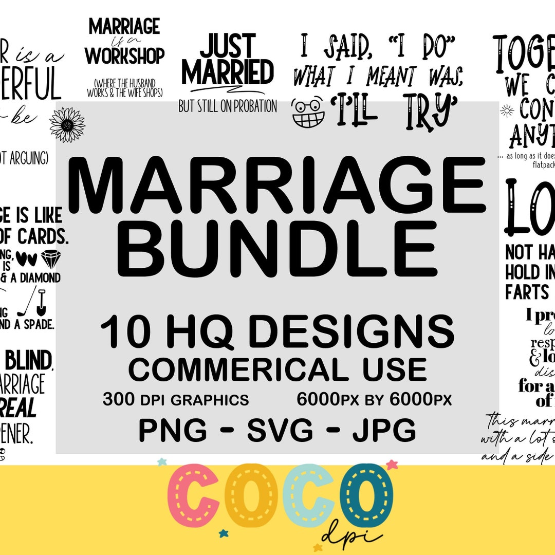 Marriage SVG, Newlywed PNG, Wedding Svgs, Marrying Designs, Commercial ...