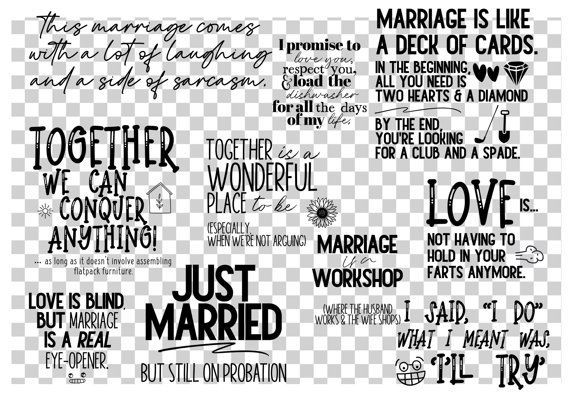 Marriage SVG, Newlywed PNG, Wedding Svgs, Marrying Designs, Commercial ...
