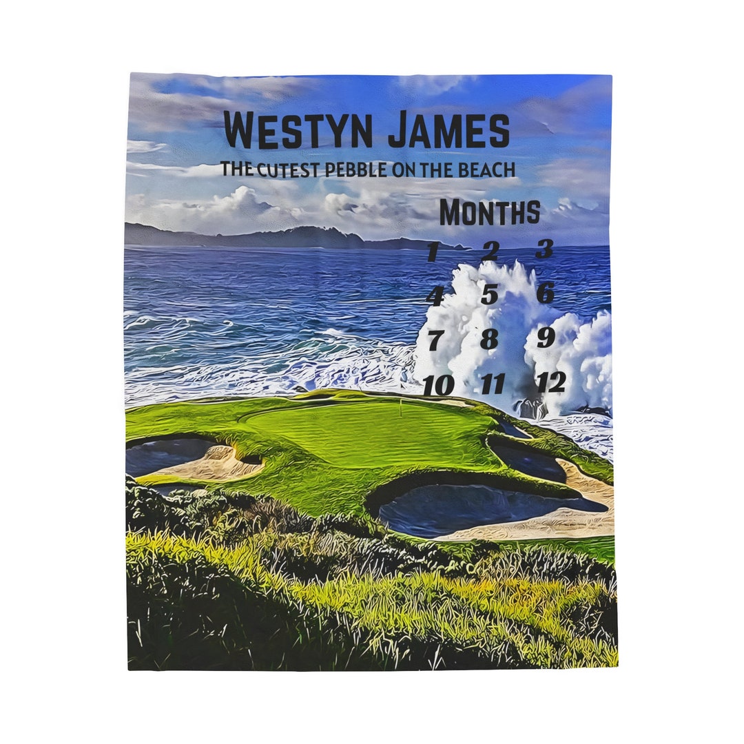 Pebble Beach Golf Milestone Blanket, Baby Milestone Blanket, Baby Golf ...