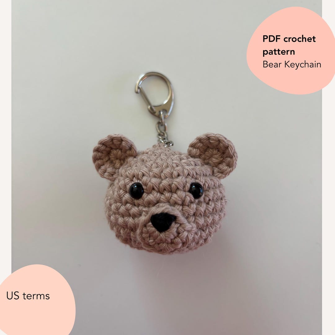 Bear Keychain Crochet Pattern | Bear Head Amigurumi Pattern - Etsy