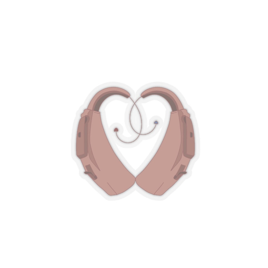 Hearing Aid Heart Sticker - Etsy