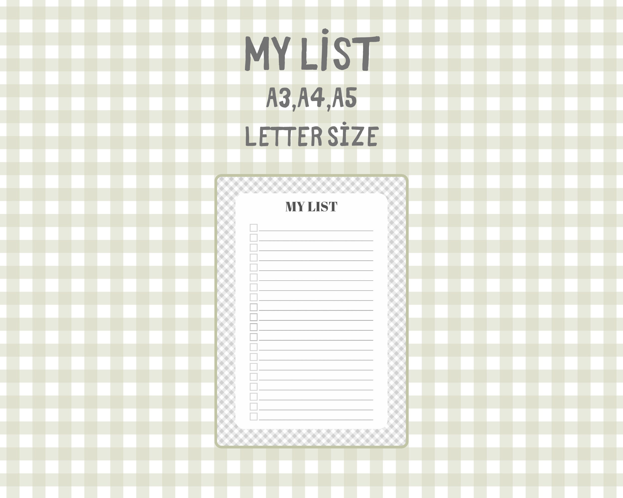 Digital Printable List, Printable List,a4 List, Minimalist List - Etsy