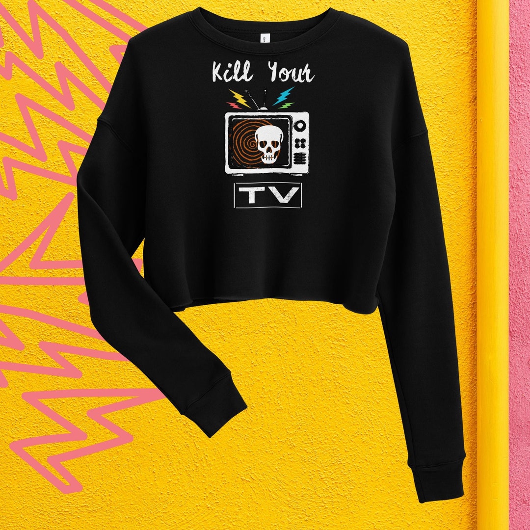 Skull Crop Top-anti Media Crop Top-punk Style Crop Top Lightning Bolt ...