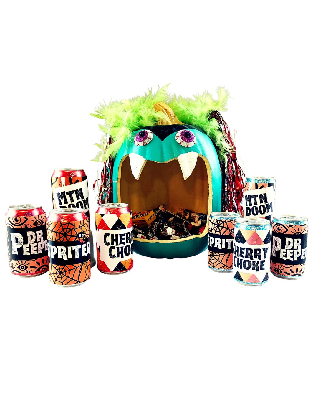 Punny Halloween Soda Can Wraps, Party Wraps for Drink Cans, Classroom ...