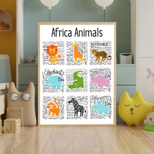 Africa Animals Poster, Printable Wall Art, Safari Animals, Safari Wall ...