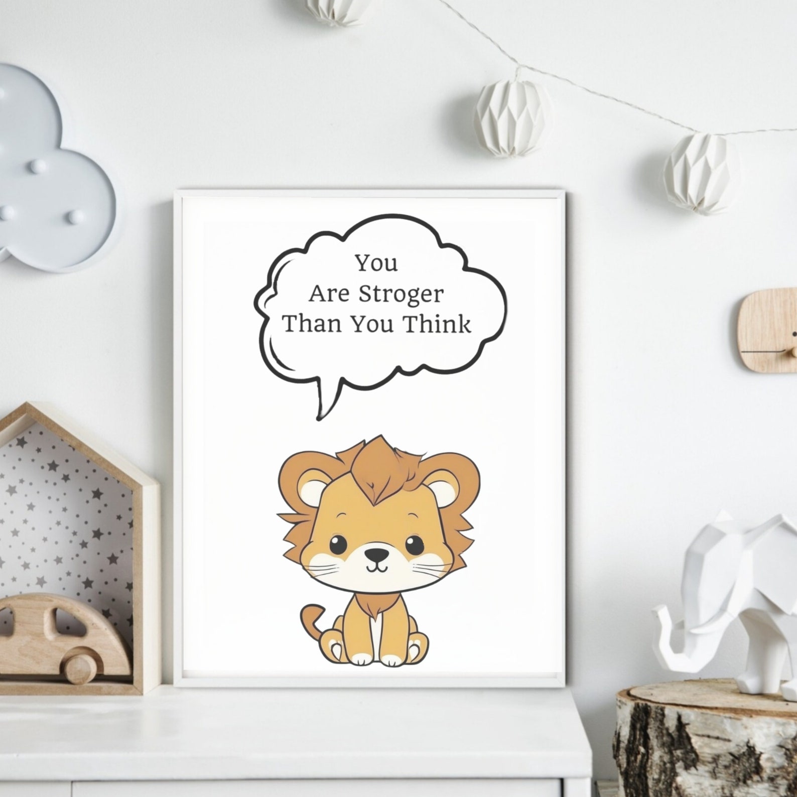 PRINTABLE Quote, Kids Wall Art, Playroom Poster, You Are Stronger Than ...