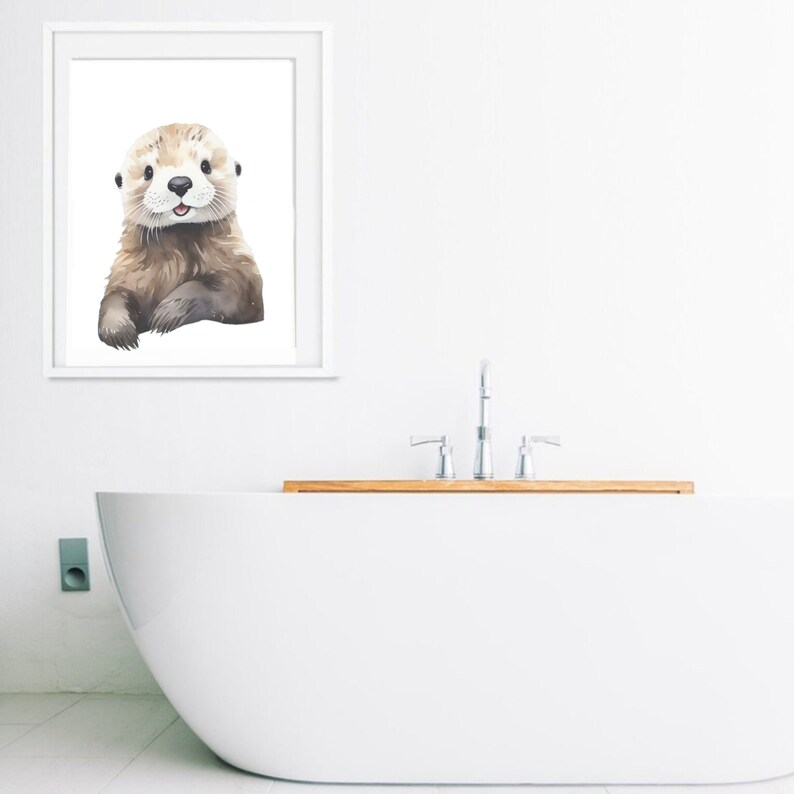 PRINTABLE, Otter Print, Watercolor Art, Printable Poster, Digital ...