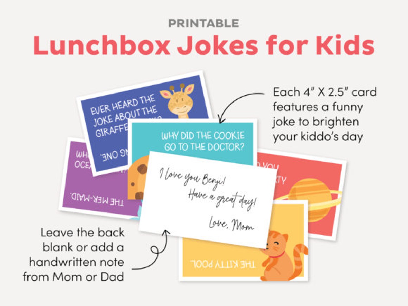 Lunchbox Jokes Printable, Lunch Box Notes, Jokes for Kids, Lunchbox ...