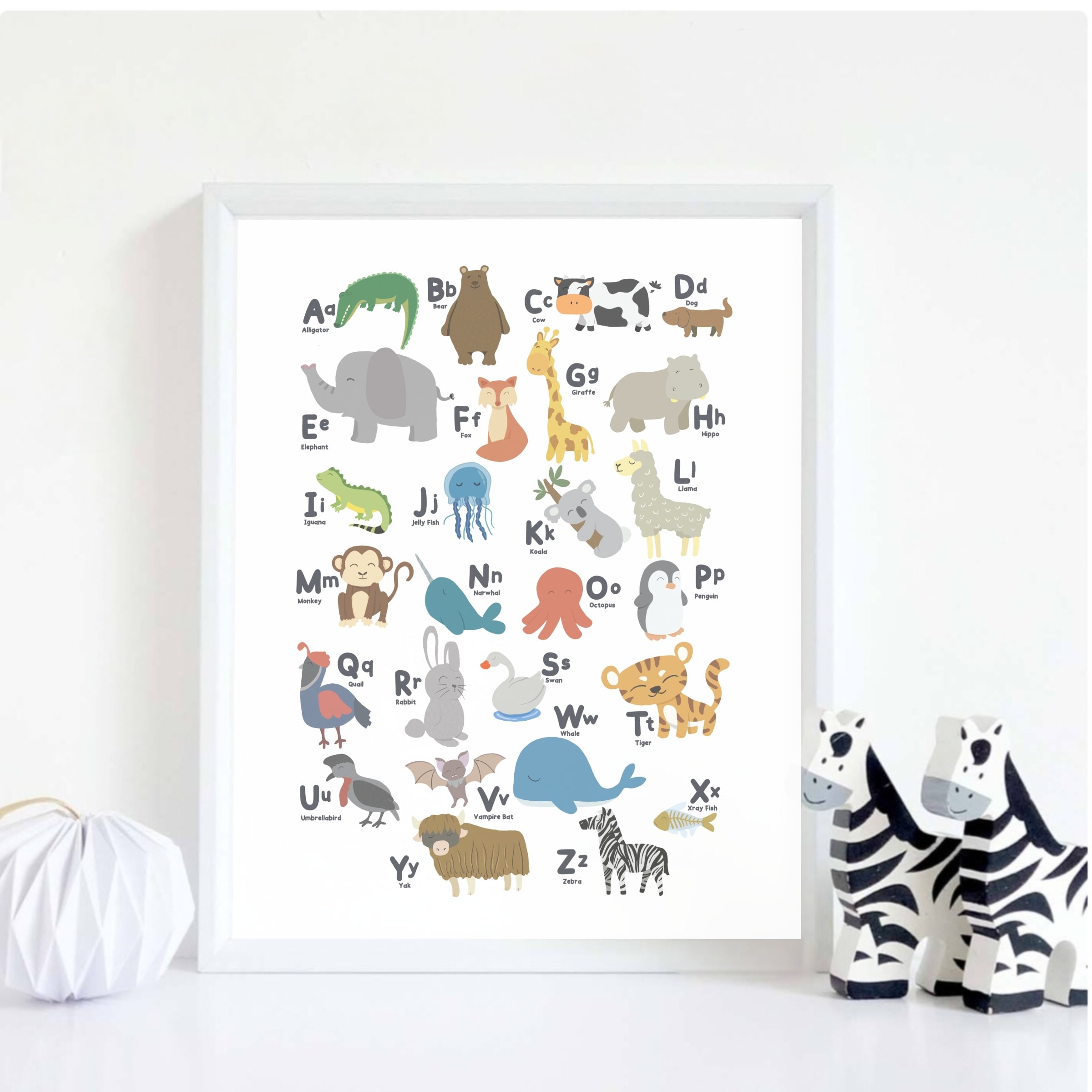 Animal Alphabet Poster, Printable Wall Art, Forest Friends, Woodland ...