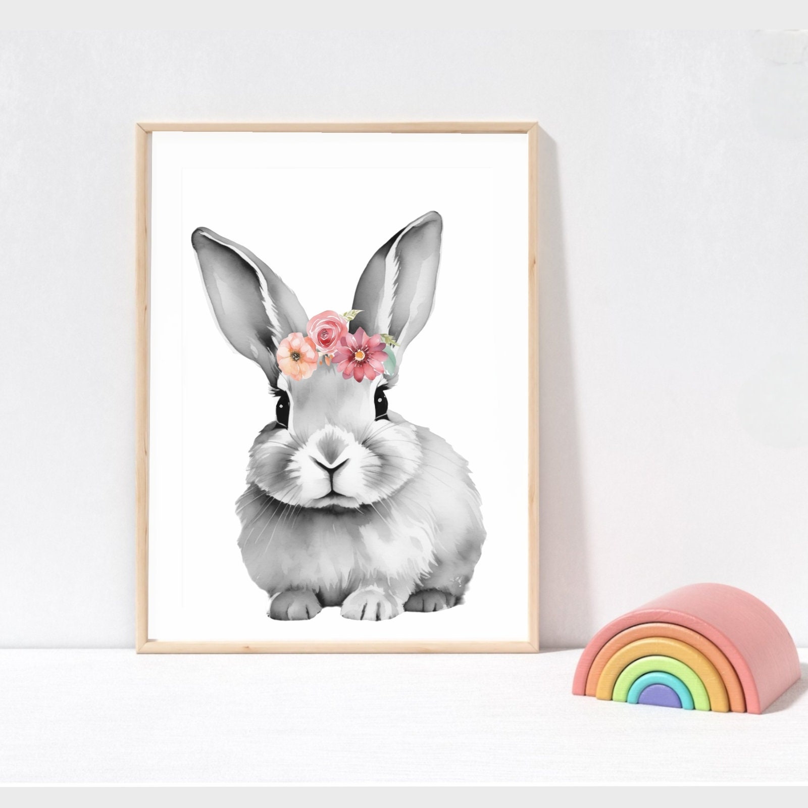 Bunny Flower Crown, Bunny With Crown, Flower Crown Animals, Baby Animal ...