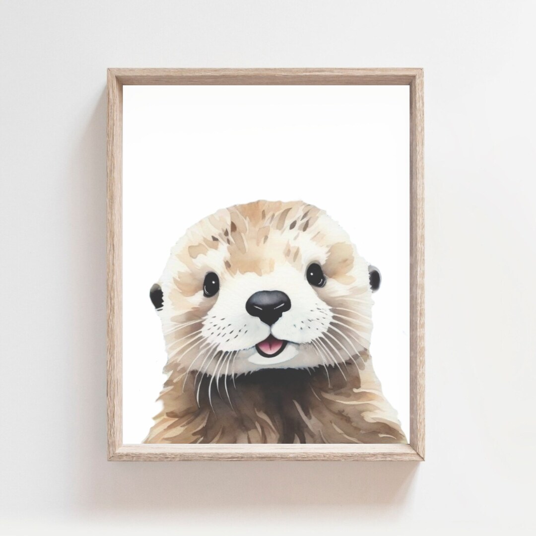 PRINTABLE, Otter Print, Watercolor Art, Printable Poster, Digital ...