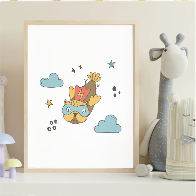 Superhero Poster, Baby Boy Art, Superhero Prints, Superhero Wall Art ...