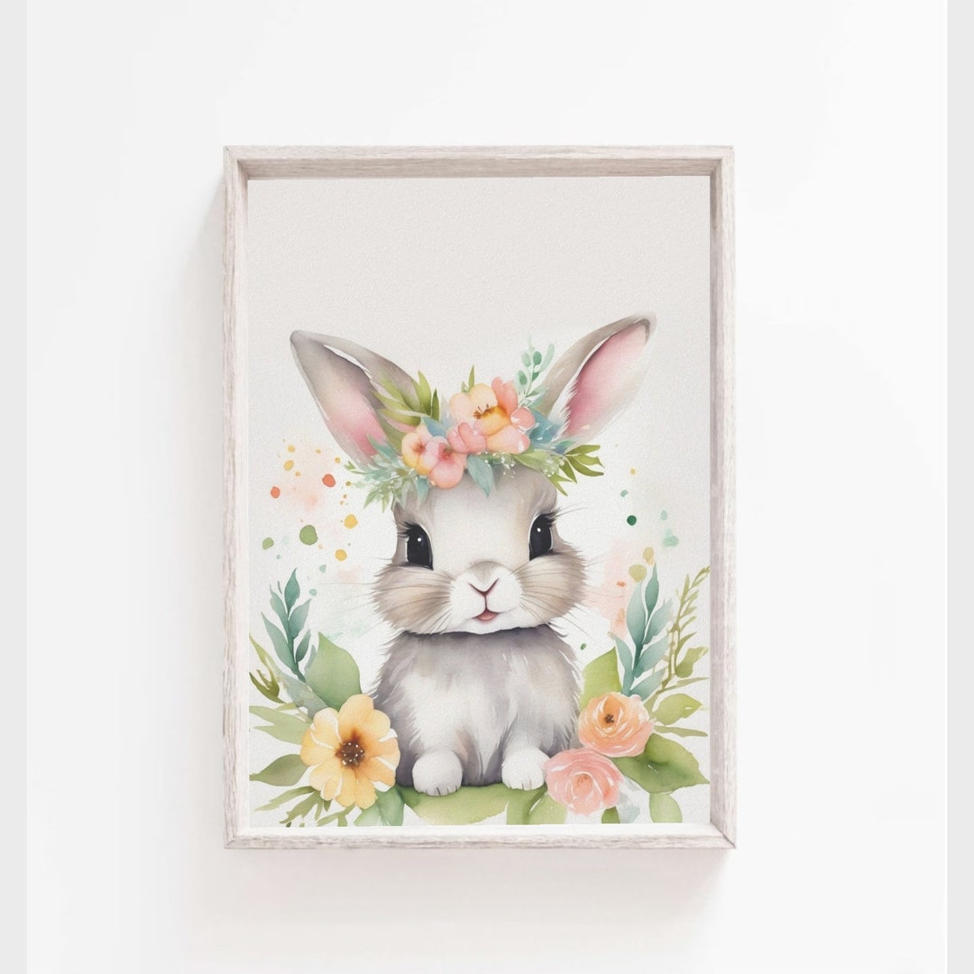 PRINTABLE, Baby Bunny Poster, Rabbit Nursery Art, Bunny Nursery Decor ...