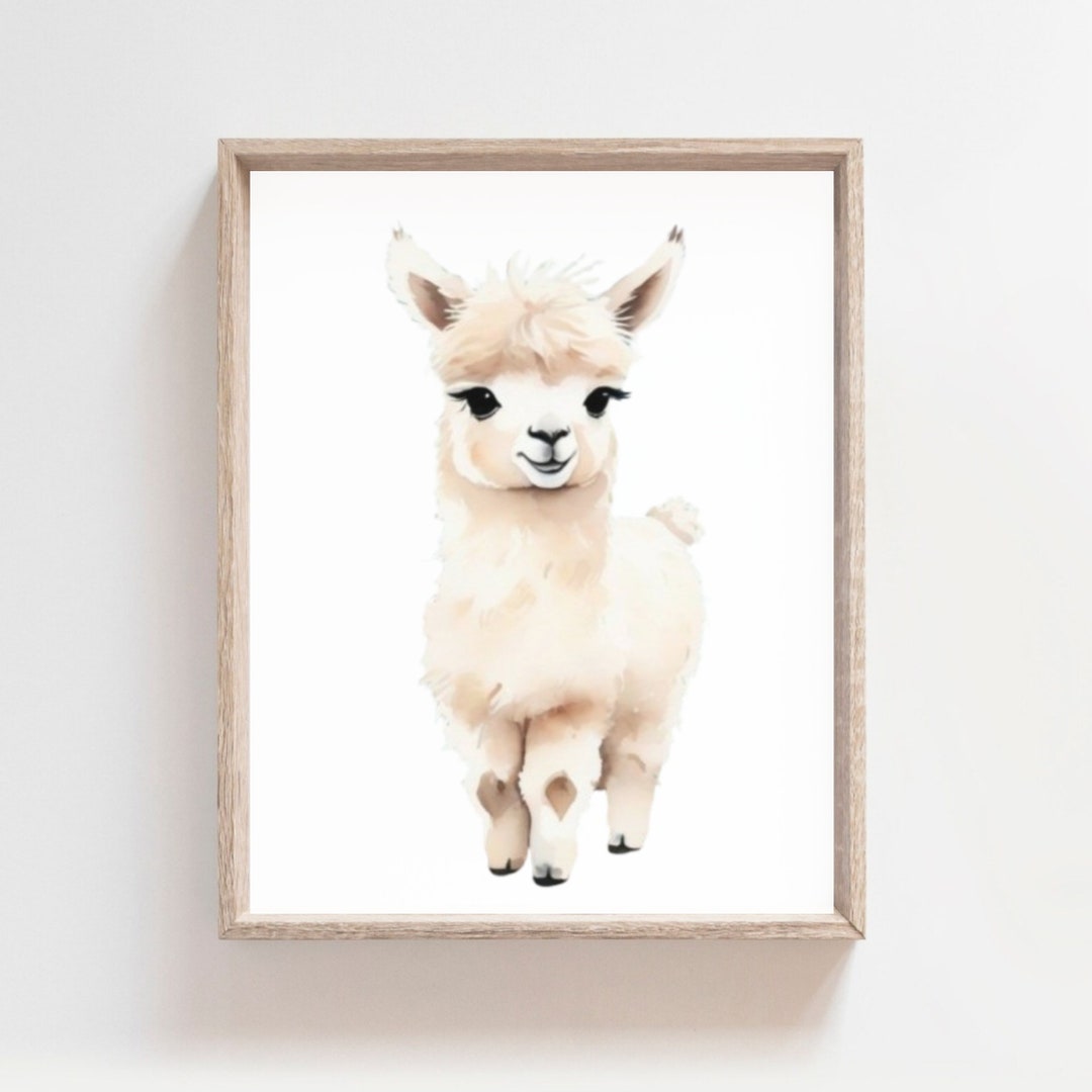 Printable Llama Poster, Watercolor Painting, Alpaca Poster, Wall Art ...
