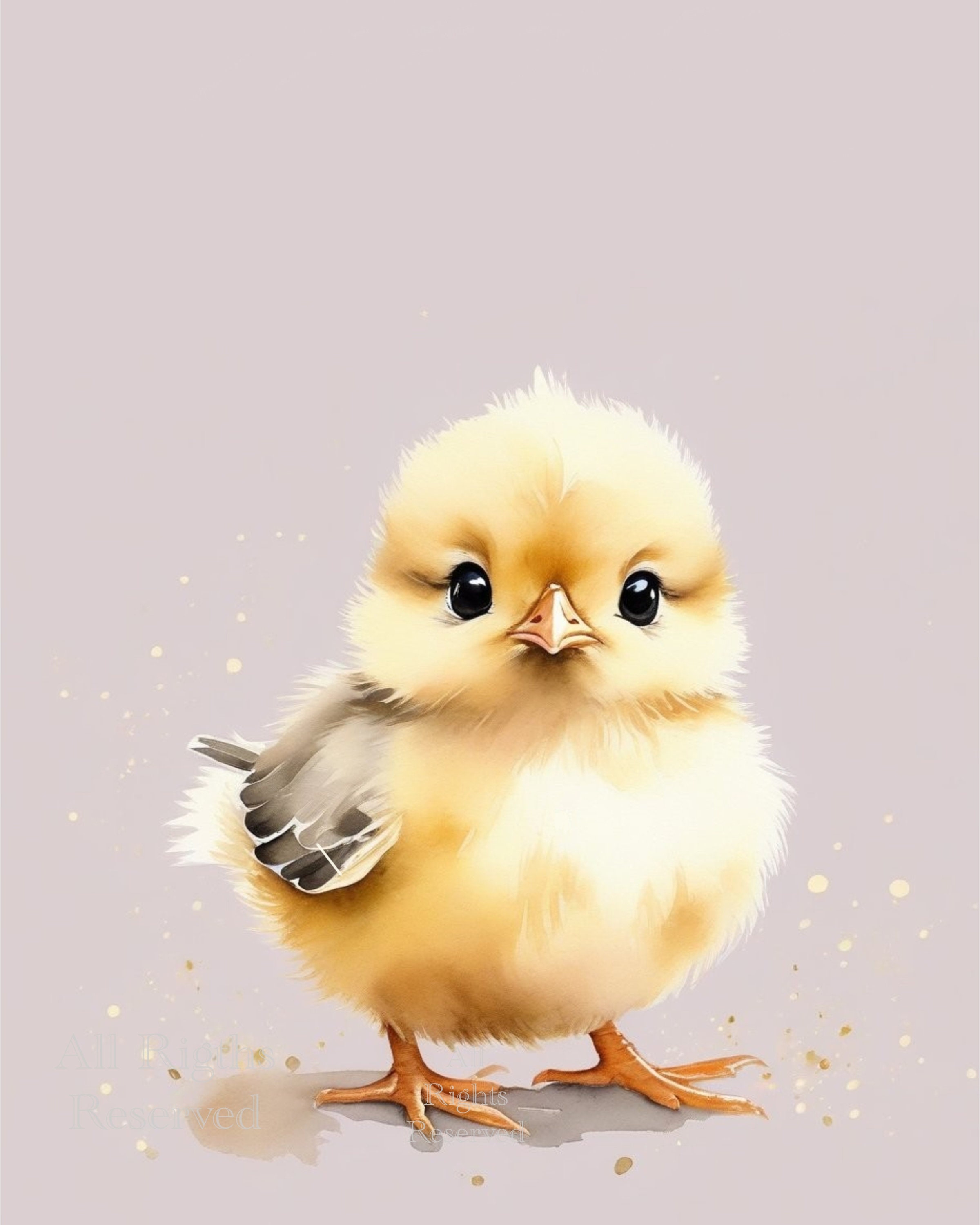 PRINTABLE Baby Chick Poster, Watercolor Farm Animal Prints, Nursery ...