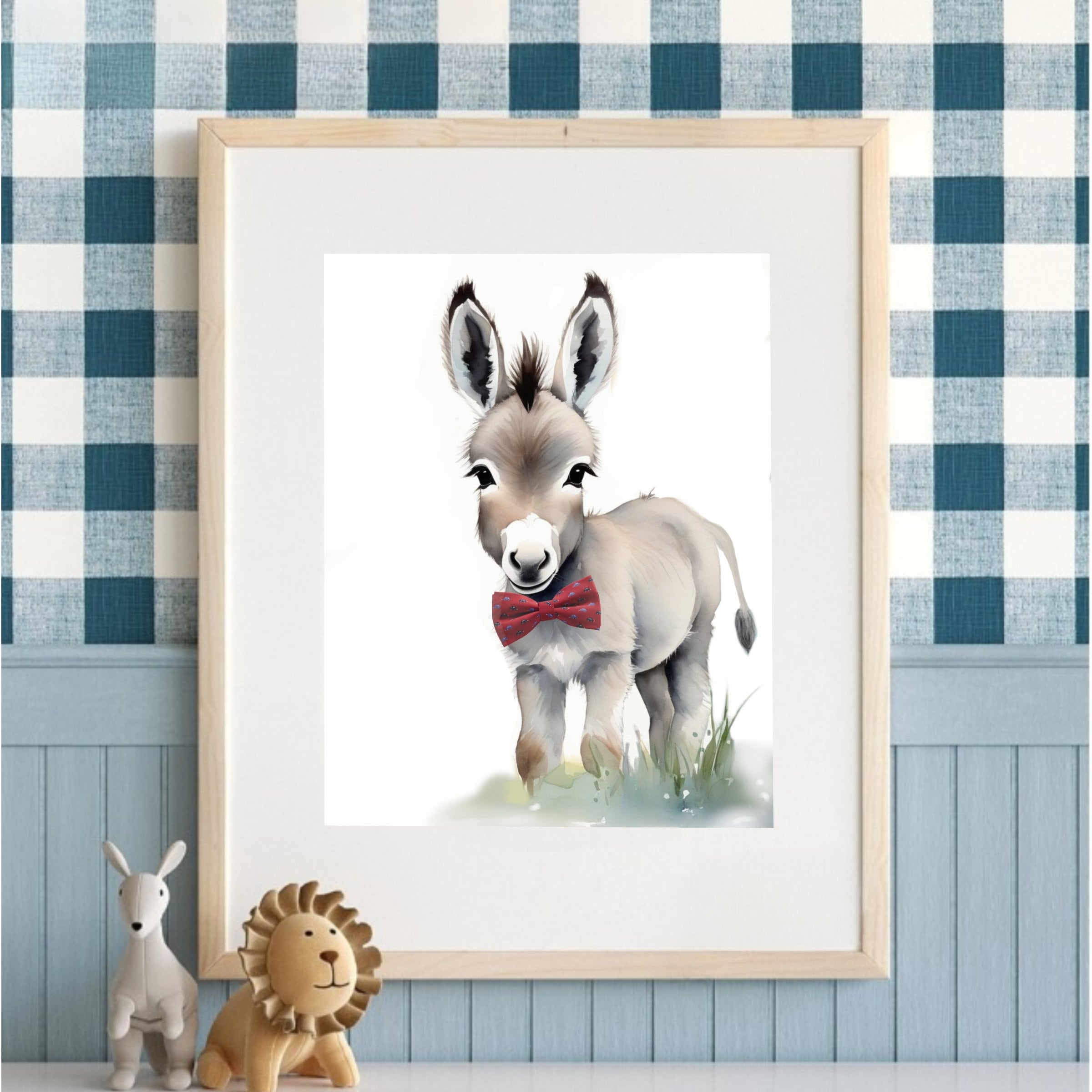 Donkey Poster, Wall Art, Nursery Decor, Baby Farm Animals, Donkey Print ...