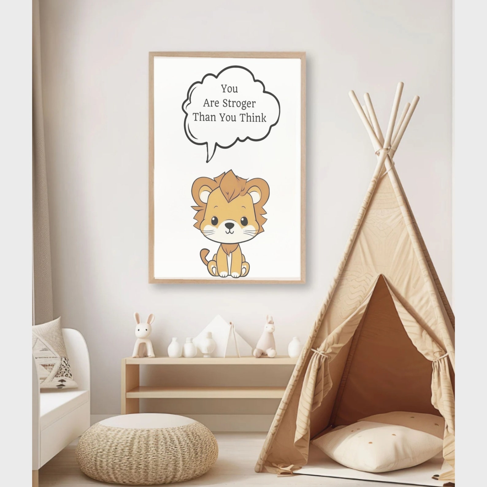 PRINTABLE Quote, Kids Wall Art, Playroom Poster, You Are Stronger Than ...