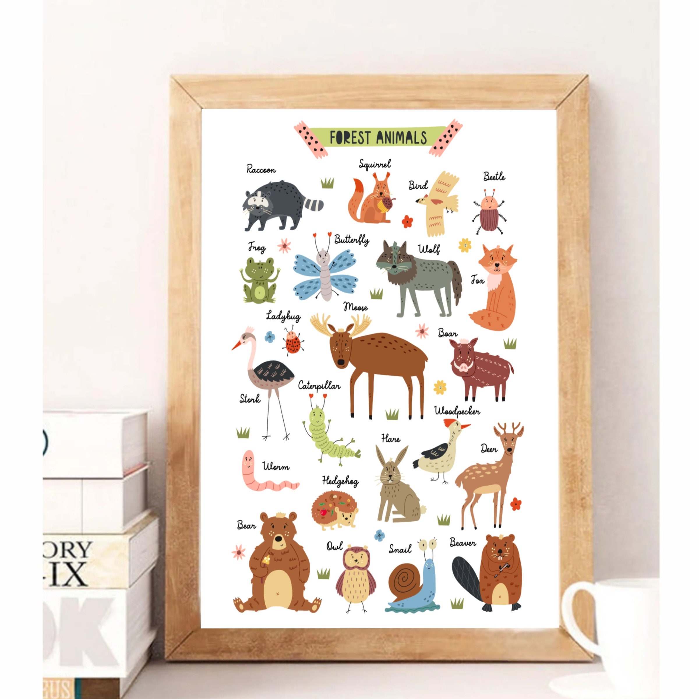 Woodland Animals Poster, Printable Wall Art, Forest Friends, Woodland ...