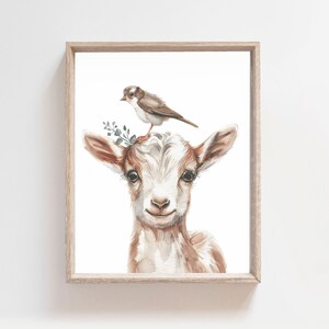 Cute Goat Poster, Nursery Decor, Goat Print, Farm Animal Prints ...