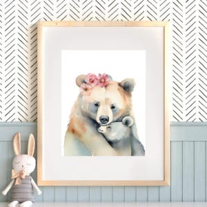 Mama Bear, Baby Bear, Nursery Print, Woodland Nursery Decor, Mom and ...