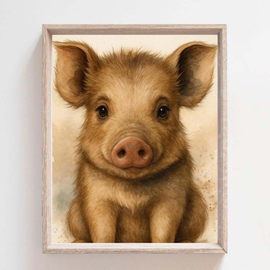 Wild Boar Print, Playroom Decor, Safari Animal, Digital Download ...