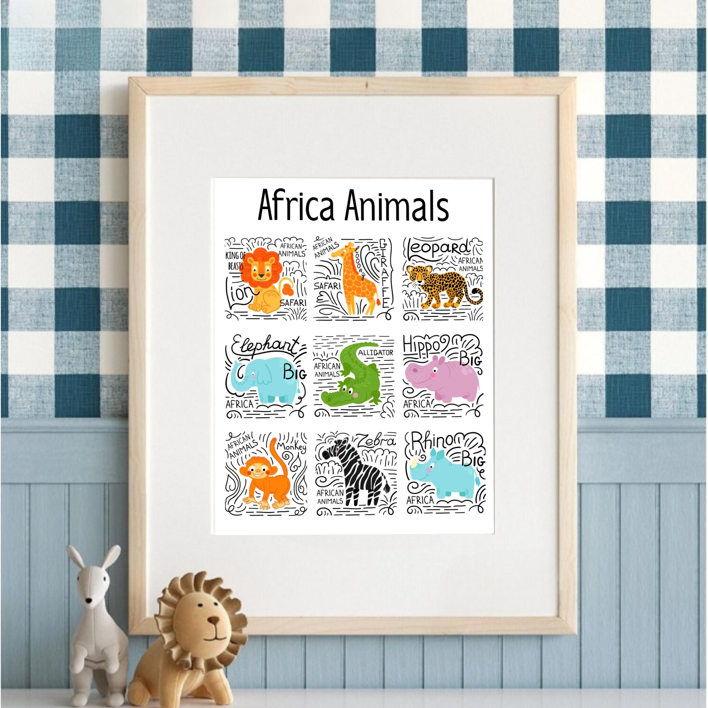 Africa Animals Poster, Printable Wall Art, Safari Animals, Safari Wall ...