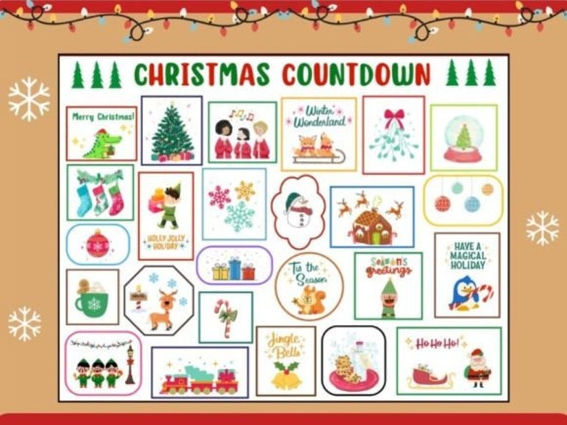 Christmas Advent Calendar, Printable Activity, Instant Download, Fun ...
