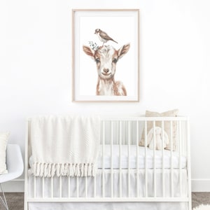 Cute Goat Poster, Nursery Decor, Goat Print, Farm Animal Prints ...