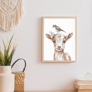 Cute Goat Poster, Nursery Decor, Goat Print, Farm Animal Prints ...