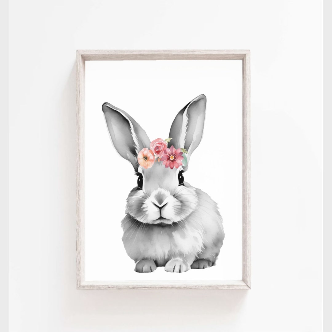 Bunny Flower Crown, Bunny With Crown, Flower Crown Animals, Baby Animal ...