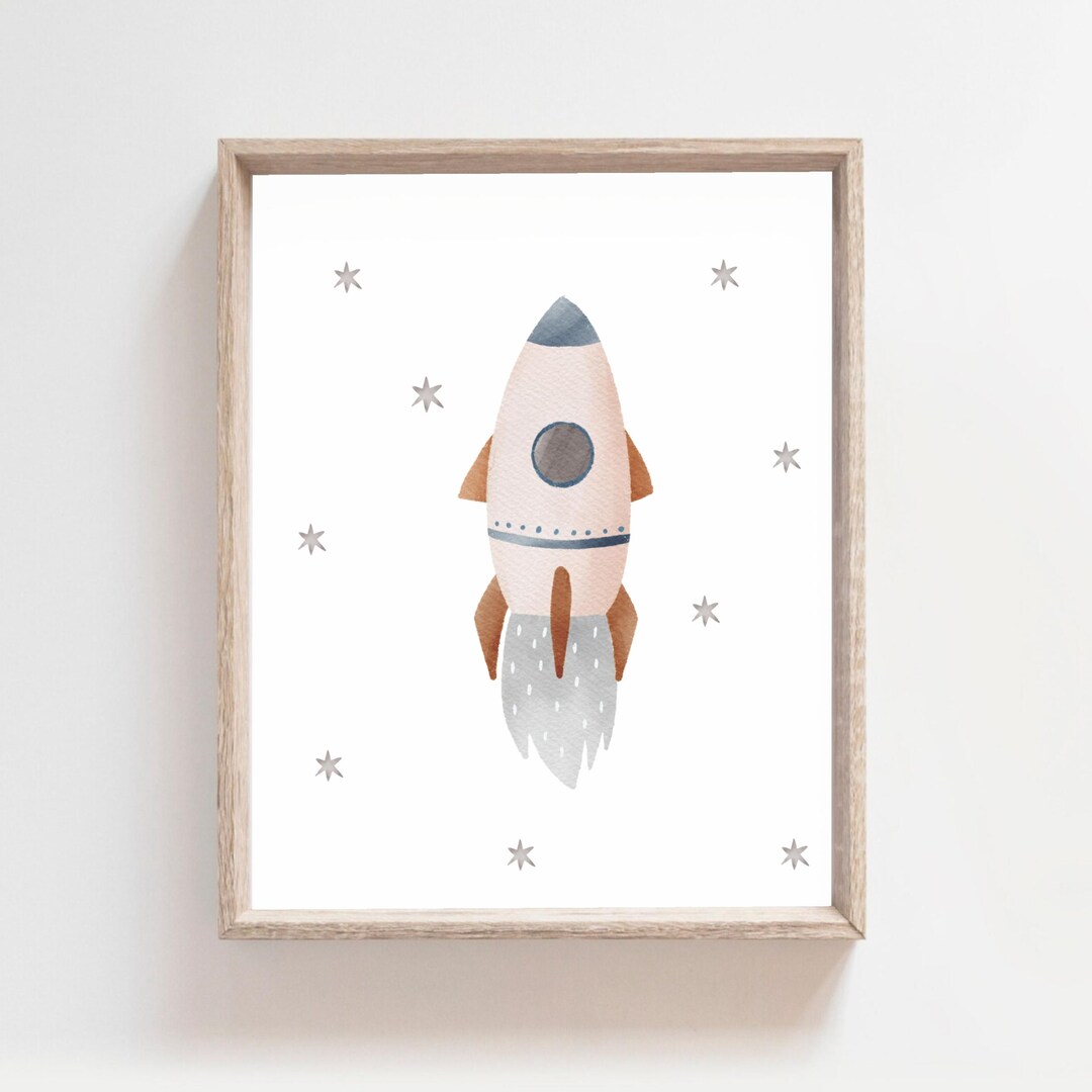 Outer Space Print, Spaceship Prints, Boy Room Decor, Printable Wall Art ...