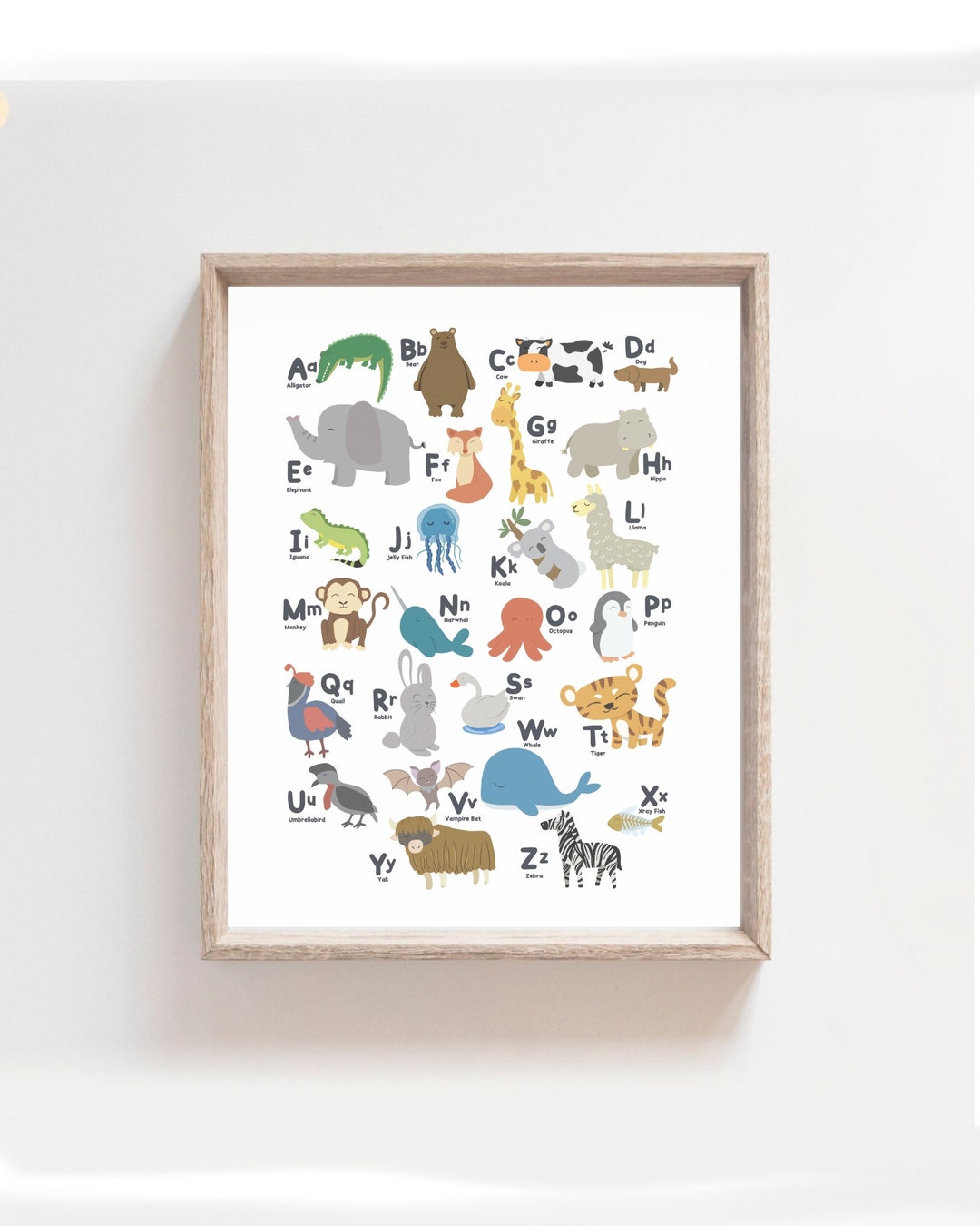 Animal Alphabet Poster, Printable Wall Art, Forest Friends, Woodland ...
