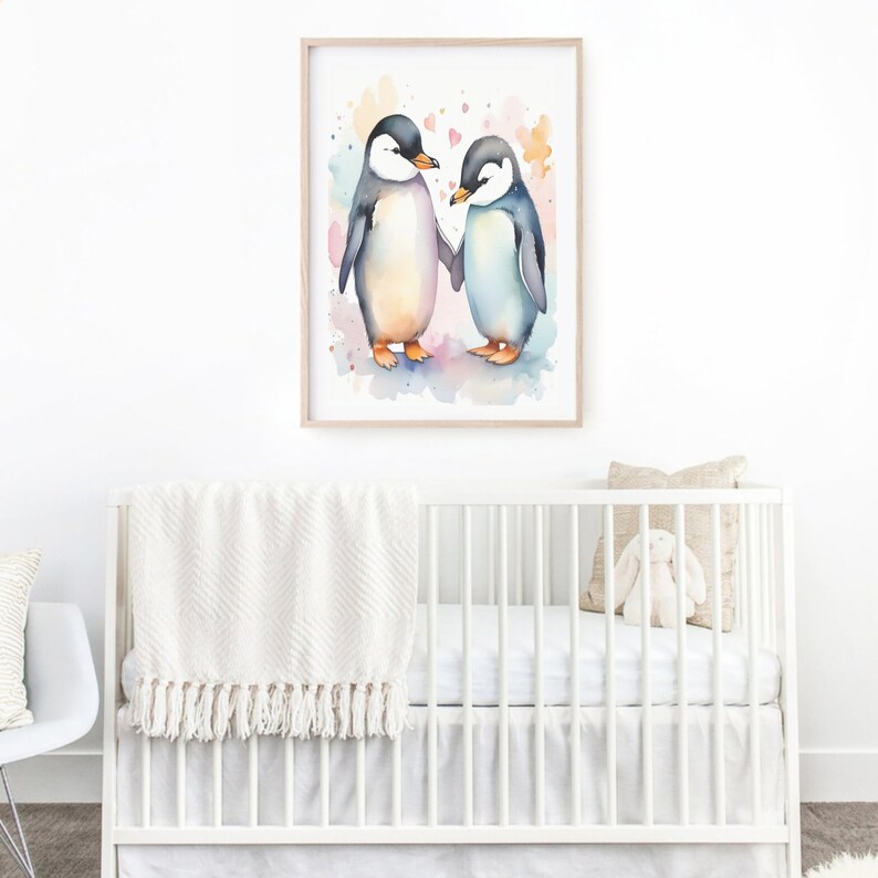 PRINTABLE Penguin Poster, Nursery Wall Art, Baby Animal Prints, Nursery ...