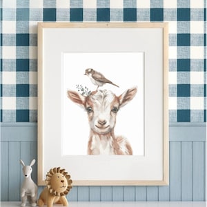 Cute Goat Poster, Nursery Decor, Goat Print, Farm Animal Prints ...