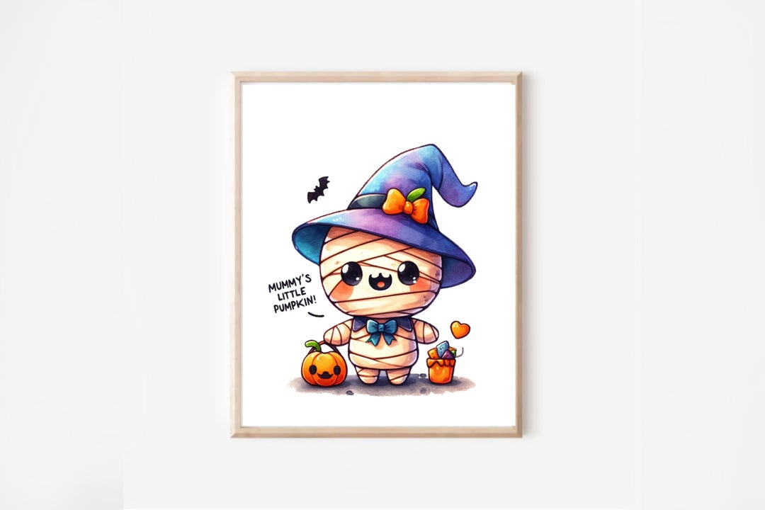 Mummy Halloween, Kids Halloween Decor, Mummy Wall Art, Happy Halloween ...
